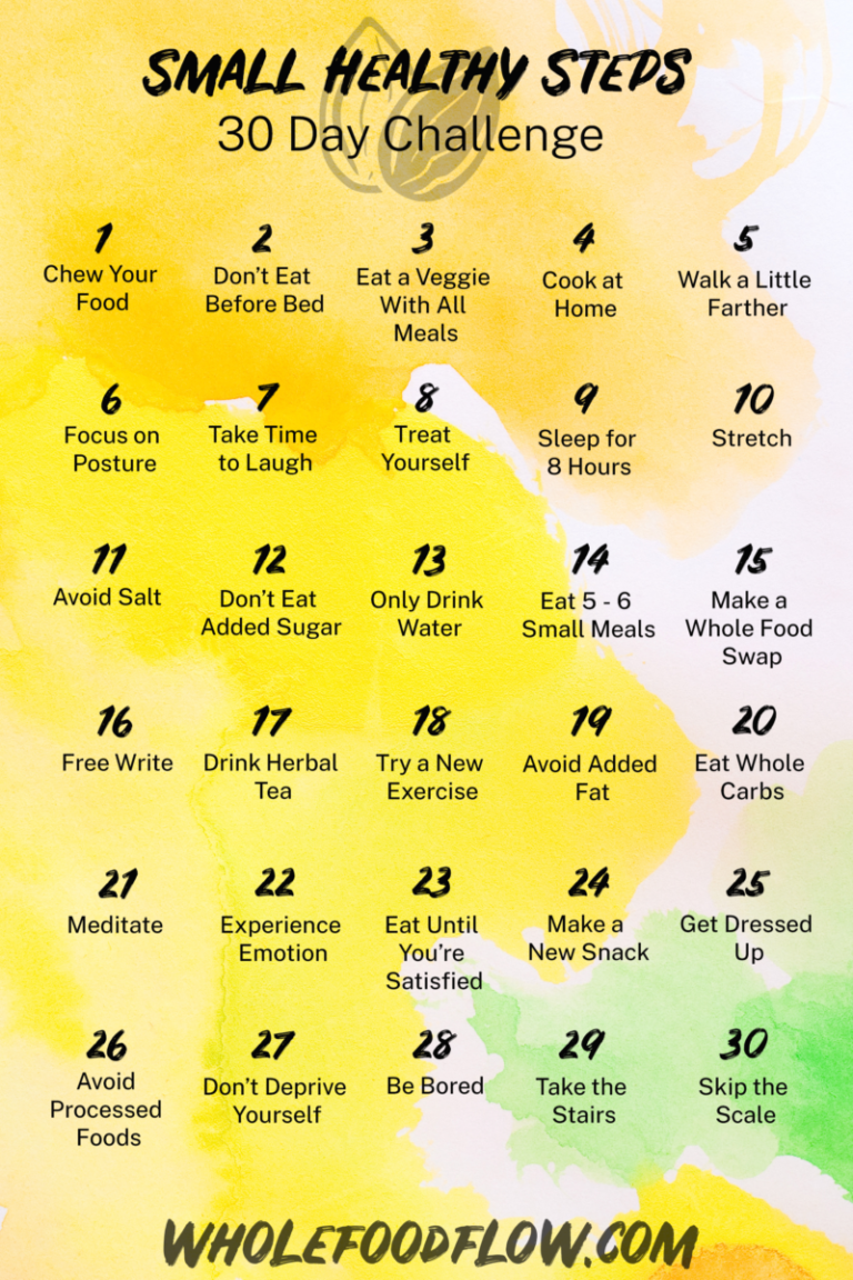 30 Day Small Steps Health Challenge for Weight Loss - WholeFoodFlow